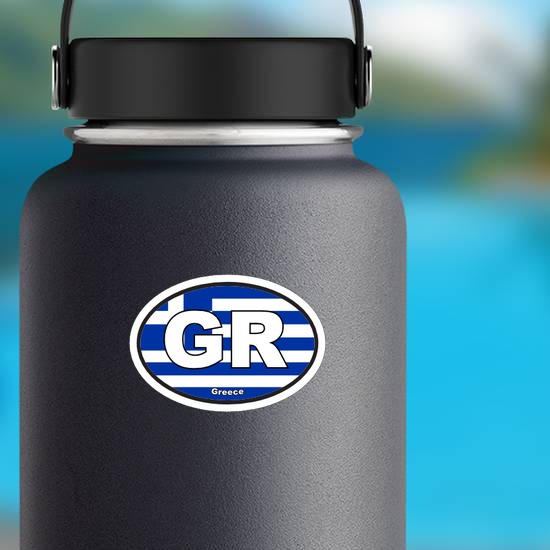 Greece Gr Flag Oval Sticker