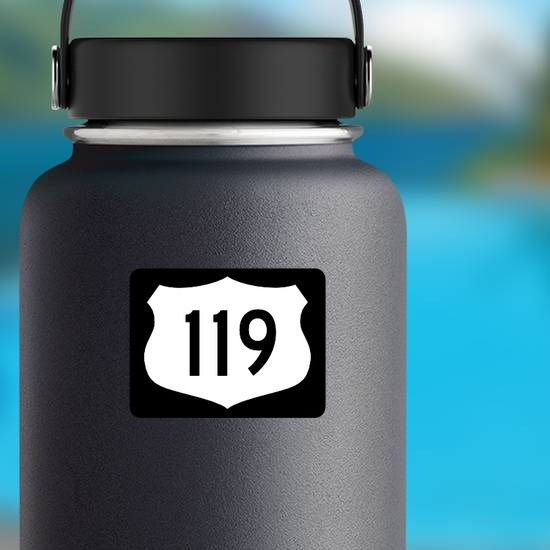 Highway 119 Sign With Black Border Sticker