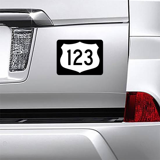 Highway 123 Sign With Black Border Magnet