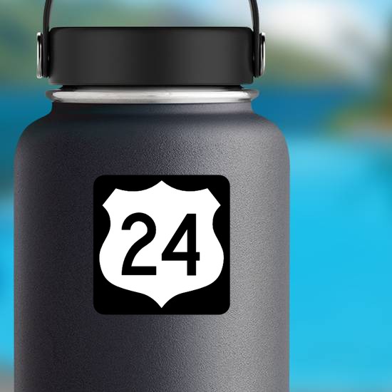 Highway 24 Sign With Black Border Sticker