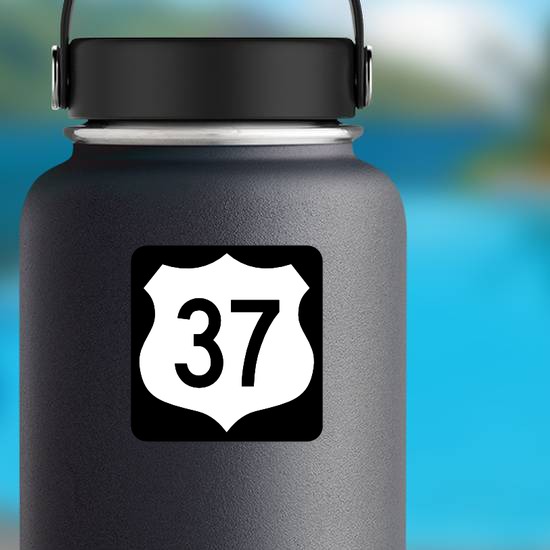 Highway 37 Sign With Black Border Sticker