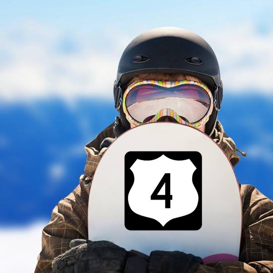 Highway 4 Sign With Black Border Sticker