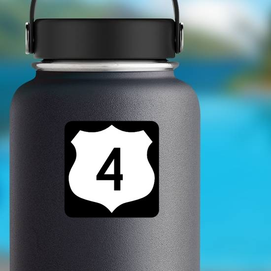 Highway 4 Sign With Black Border Sticker