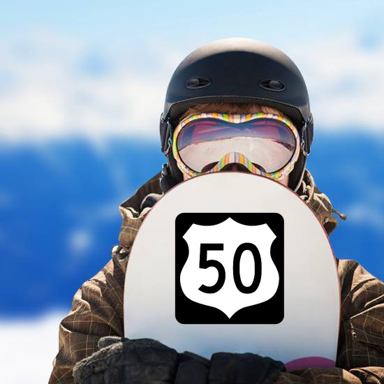 Highway 50 Sign With Black Border Sticker