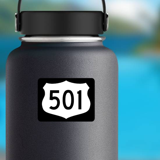 Highway 501 Sign With Black Border Sticker