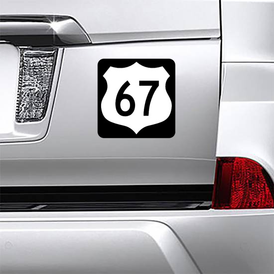 Highway 67 Sign With Black Border Magnet