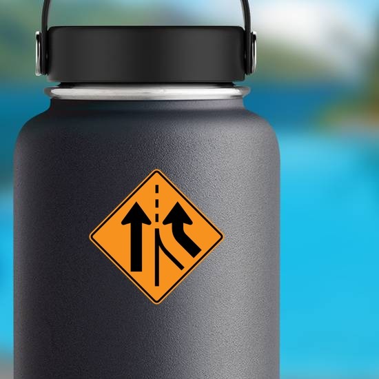 Left Lane Joining Into A Double Lane Sticker