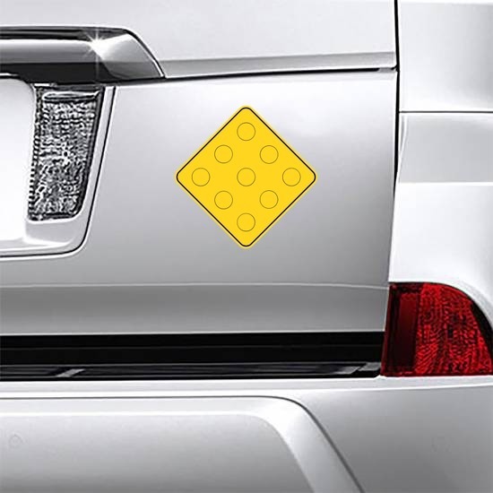 Yellow Road Sign With Yellow Dots Magnet