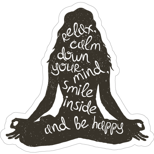 Relax, Be Calm and Smile Yoga Sticker