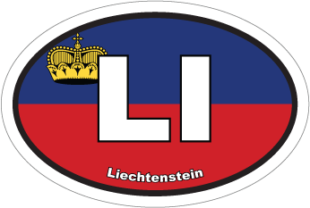 Liechtenstein Li Flag Oval Sticker