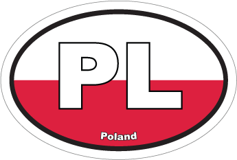 Poland Pl Flag Oval Sticker