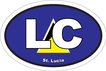 St. Lucia Lc Flag Oval Sticker