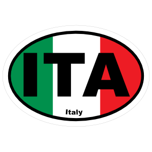 Italy Ita Flag Oval Sticker
