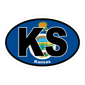 U.S. State Oval Stickers & Decals – State Flag Design Available