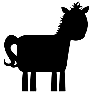 Cartoon Horse Silhouette Sticker