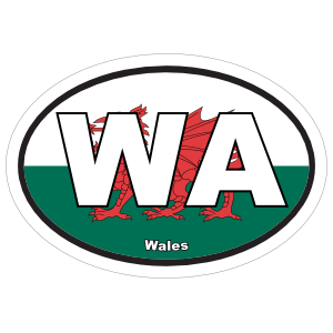 Wales Flag Oval Sticker