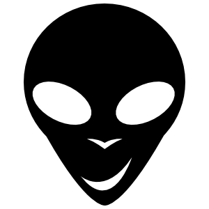 Alien Smirking Sticker