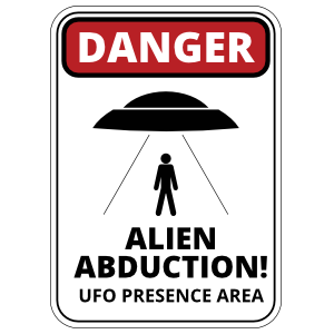 Alien Abduction Vertical Sign Sticker