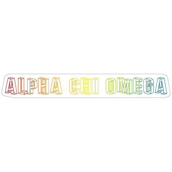 Alpha Chi Omega Rainbow Geometric Sticker
