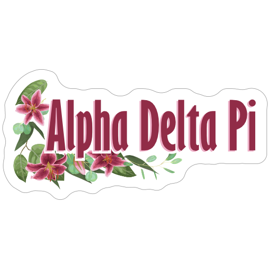 Alpha Delta Pi Flowers Sticker
