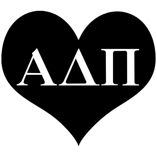 Alpha Delta Pi Heart Cutout Sticker