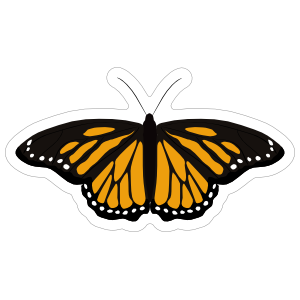 Amazing Spotted Yellow Butterfly Sticker