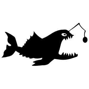 Angry Angler Fish Sticker