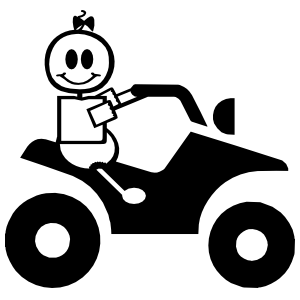 ATV Four Wheeler Stick Family Car Stickers and Decals