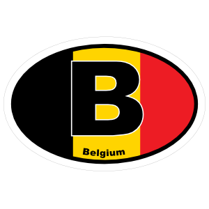 Belgium B Flag Oval Sticker