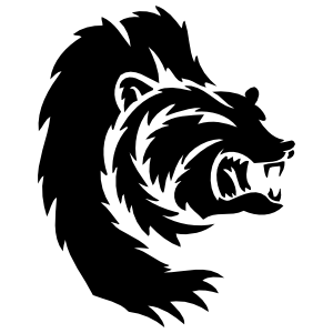 Angry Bear Head Sticker