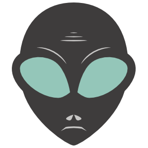 Black Alien Face Sticker