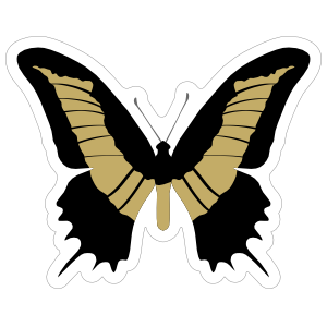 Black and Tan Butterfly Sticker