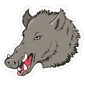 Boar Head Mascot Sticker