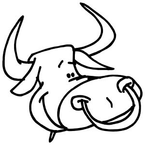 Adorable Bull Head Sticker