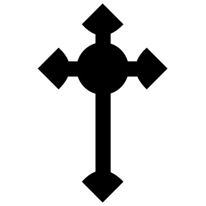 Pointy Cross With Circle In The Middle Sticker