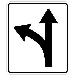 Left Turn Or Straight Sticker