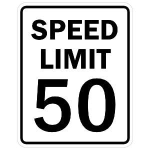Speed Limit 50 Sticker