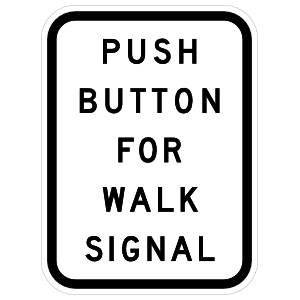 Push Button For Walk Signal Sticker
