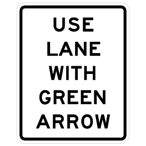 Use Lane With Green Arrow Sticker