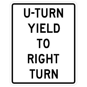 U-Turn Yield To Right Turn Sticker