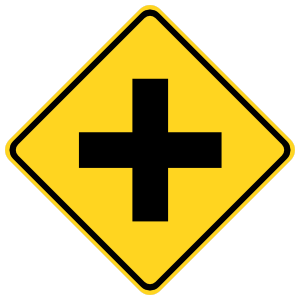 Four Way Intersection Sticker