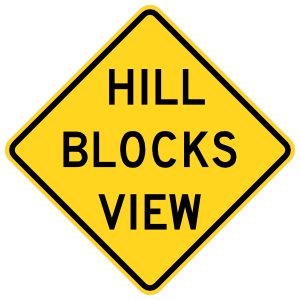 Warning Hill Blocks View Sticker