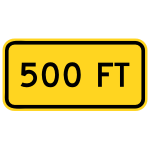 Warning 500 Feet Sticker