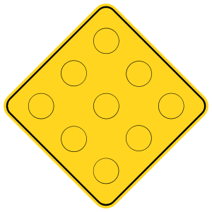 Yellow Road Sign With Yellow Dots Magnet