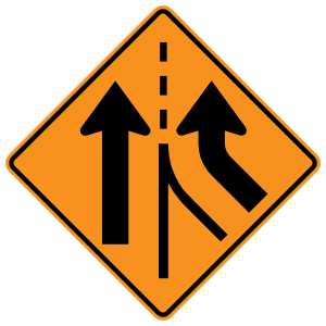 Left Lane Joining Into A Double Lane Sticker
