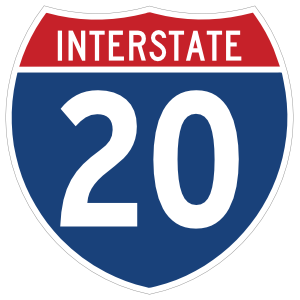 Interstate 20 Sign Magnet