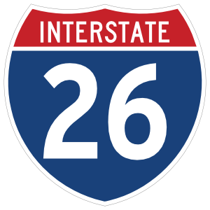 Interstate 26 Sign Sticker