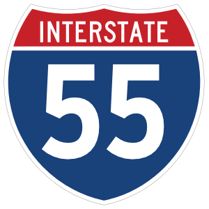 Interstate 55 Sign Sticker