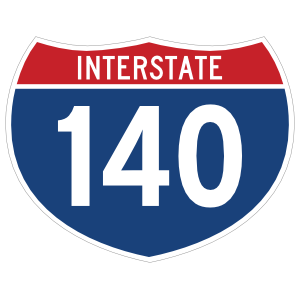 Interstate 140 Sign Sticker