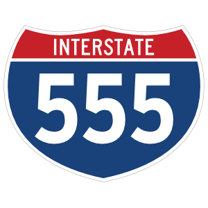 Interstate 555 Sign Sticker
